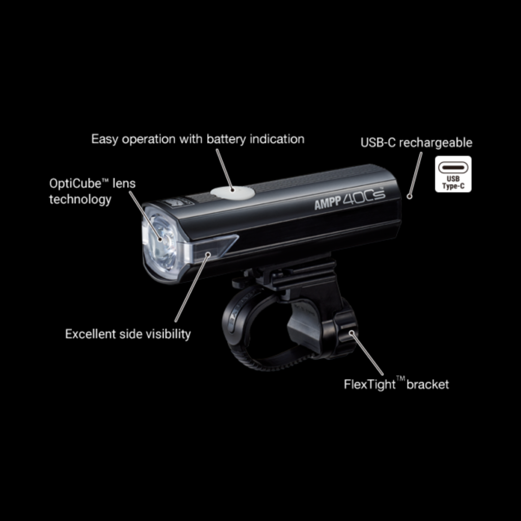 Cateye AMPP 400S Bicycle Front Light | The Bike Settlement