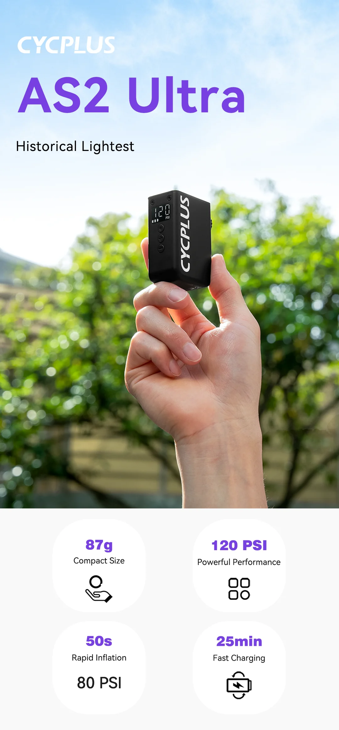 Cycplus AS2 Ultra Tiny E-pump | The Bike Settlement